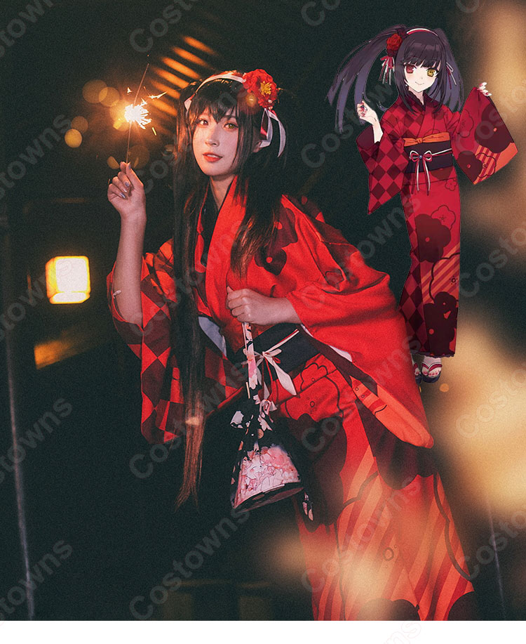 デアラ 時崎狂三 (ときさきくるみ) 夏 浴衣 コスプレ衣装 デアラ 時崎狂三 (ときさきくるみ) 夏 浴衣 コスプレ衣装